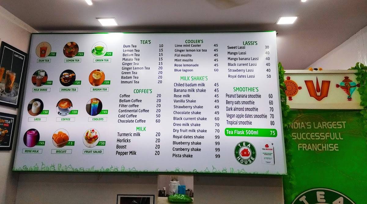 Menu at Tea house - HMT SATHAVAHANANAGAR, Hyderabad