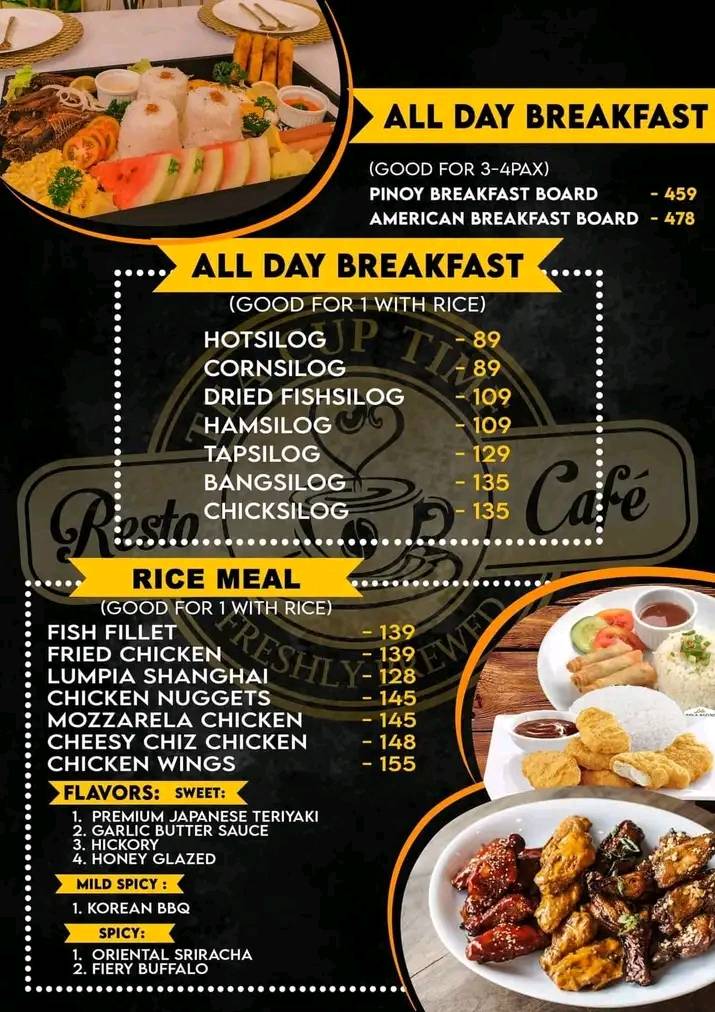 Menu at Teacup Time Resto -Cafe Cotabato city, Cotabato City