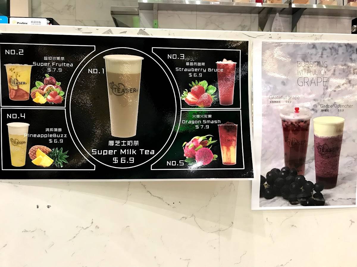 Menu at Teaser Tea cafe, Bundoora