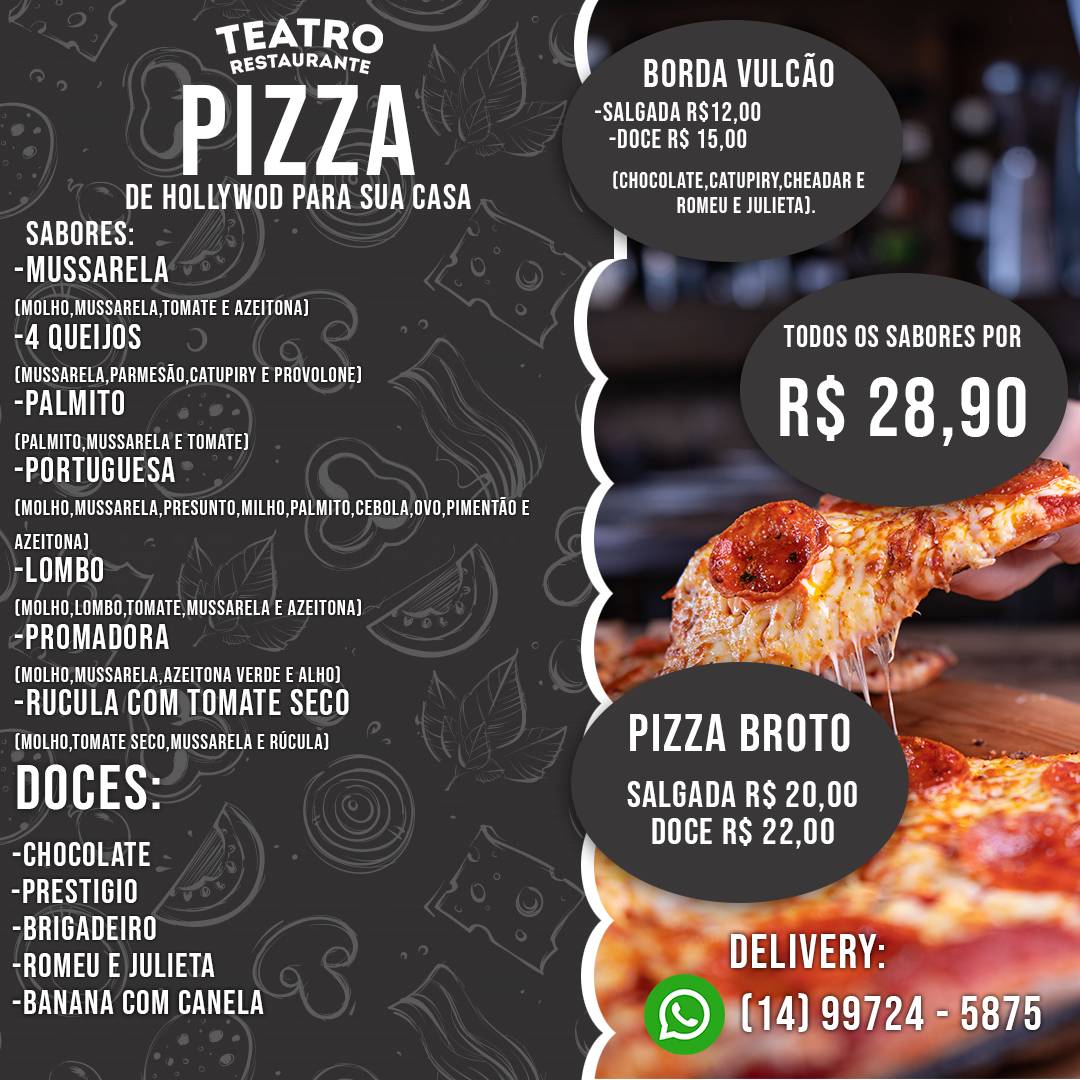 Menu em Teatro Restaurante, Bauru