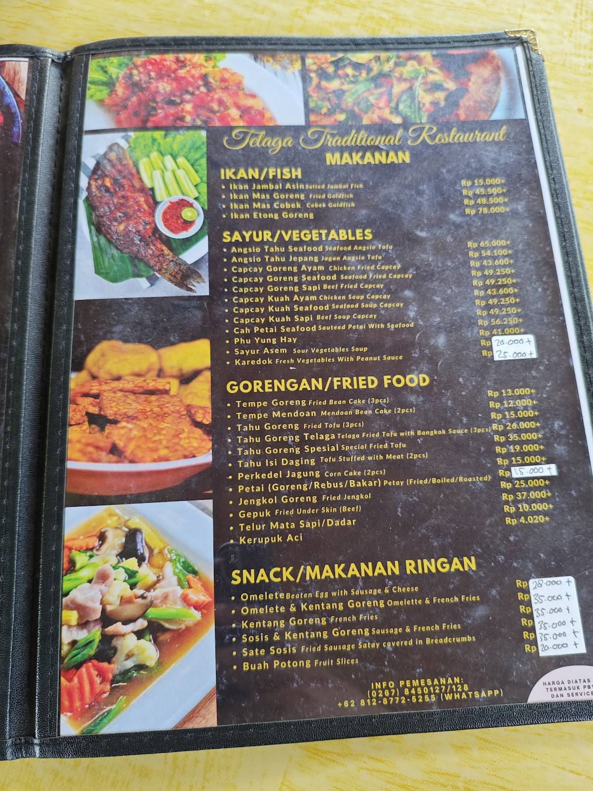 Menu at Telaga Traditional Resto restaurant, Karawang, Kawasan Industri ...
