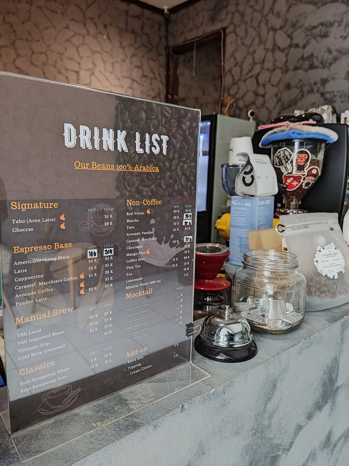 Menu at Tempat Temu Coffee House, East Jakarta