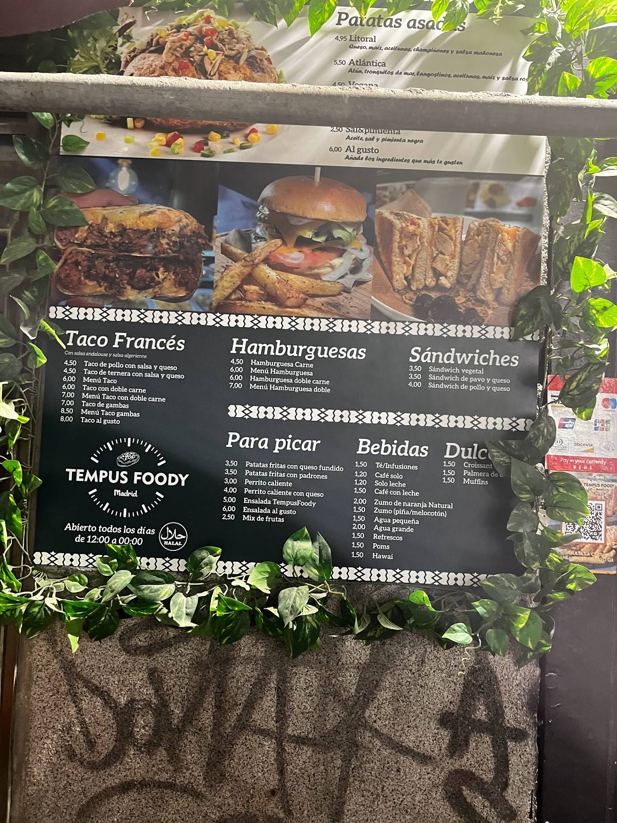 Carta del restaurante Tempus Foody, Madrid