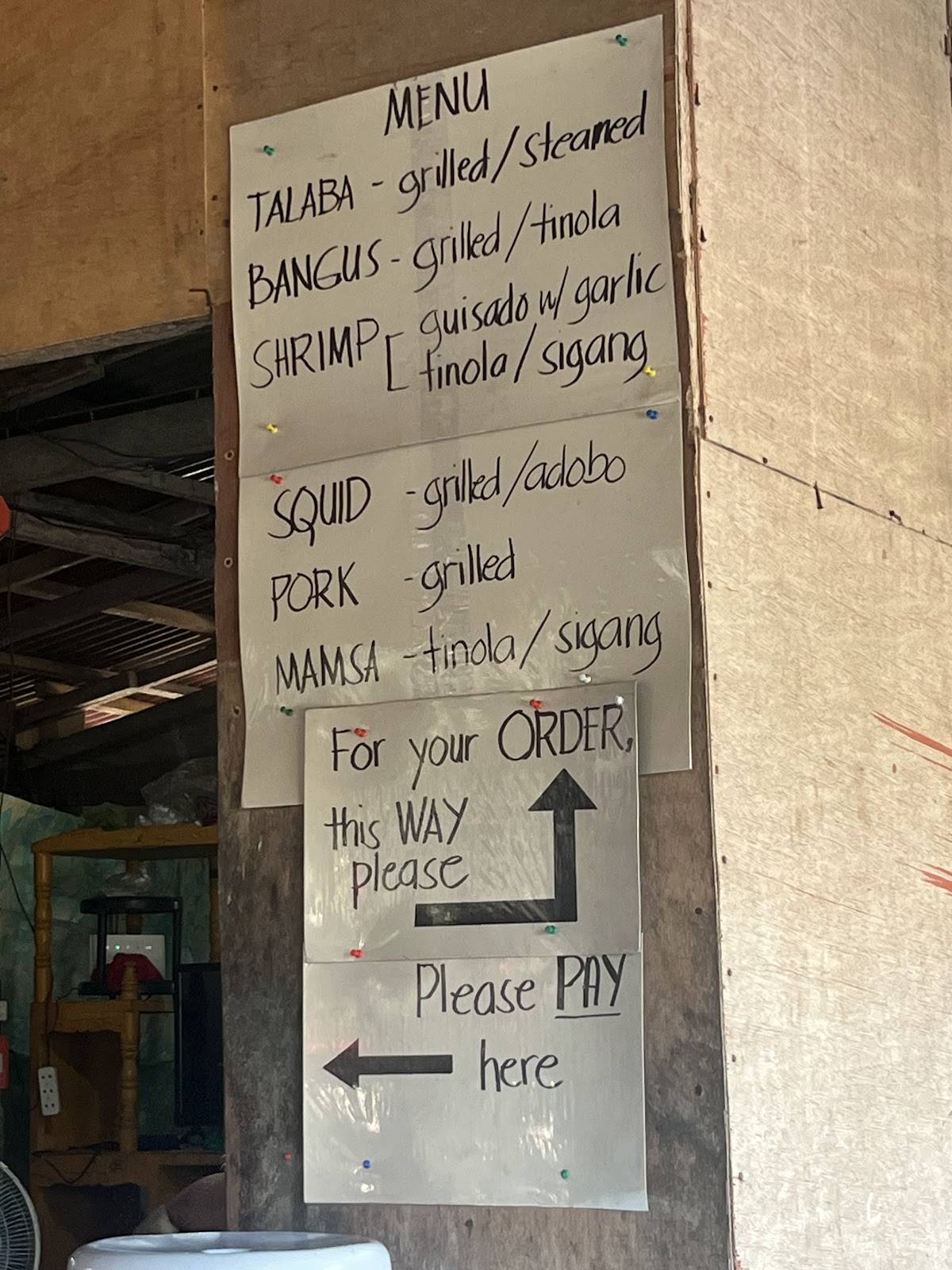 Menu at Temyong's Talaba restaurant, Consolacion, 9X7F+WRV