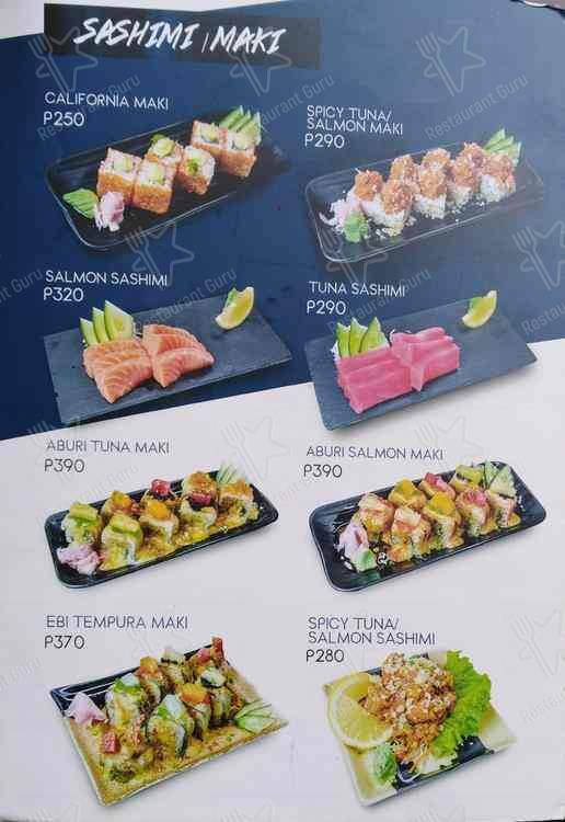Menu at Tendon Akimitsu restaurant, Quezon City