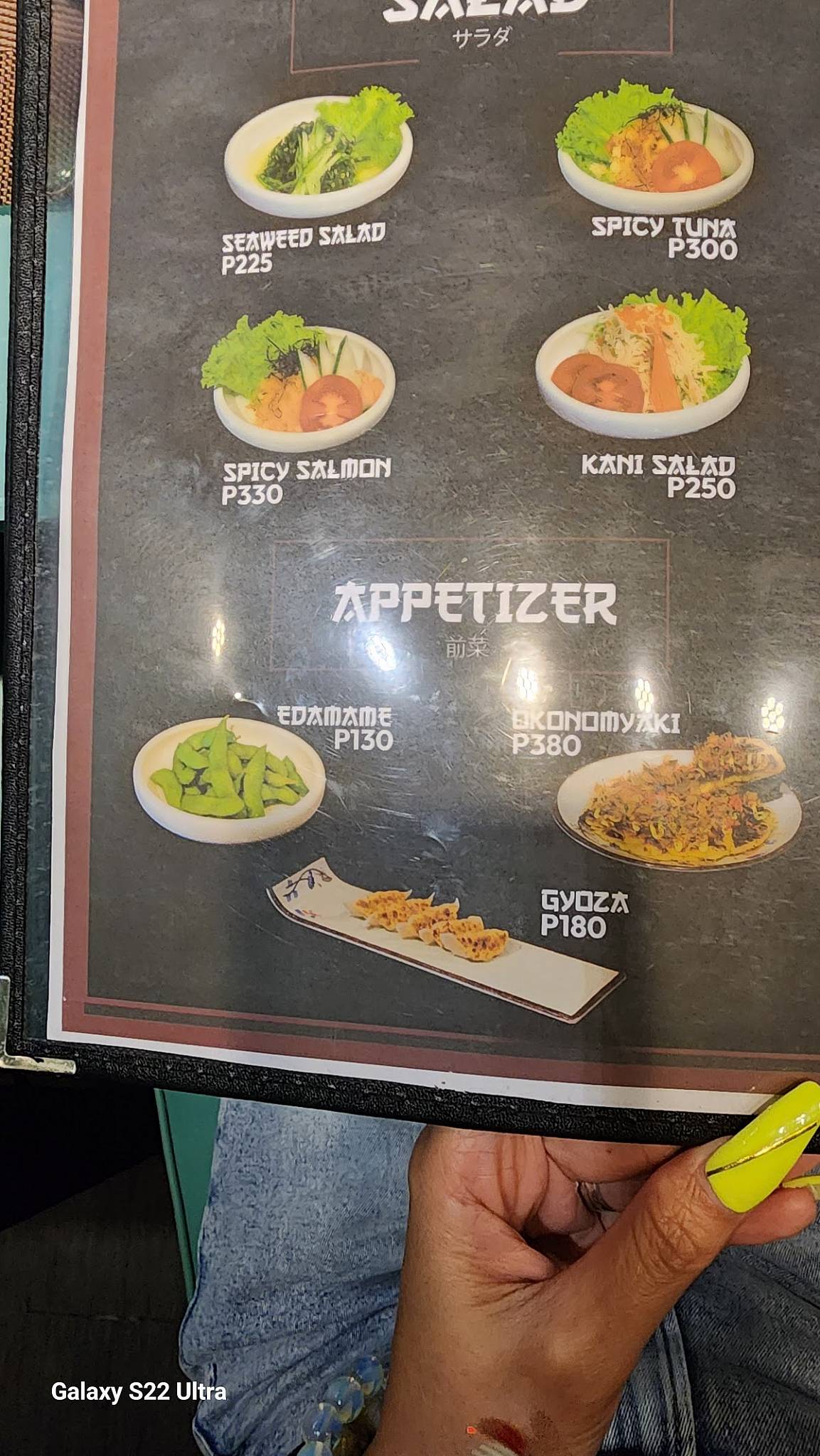 Menu at Teppan 101 restaurant, Subic Bay Freeport Zone, 1131 Palm St