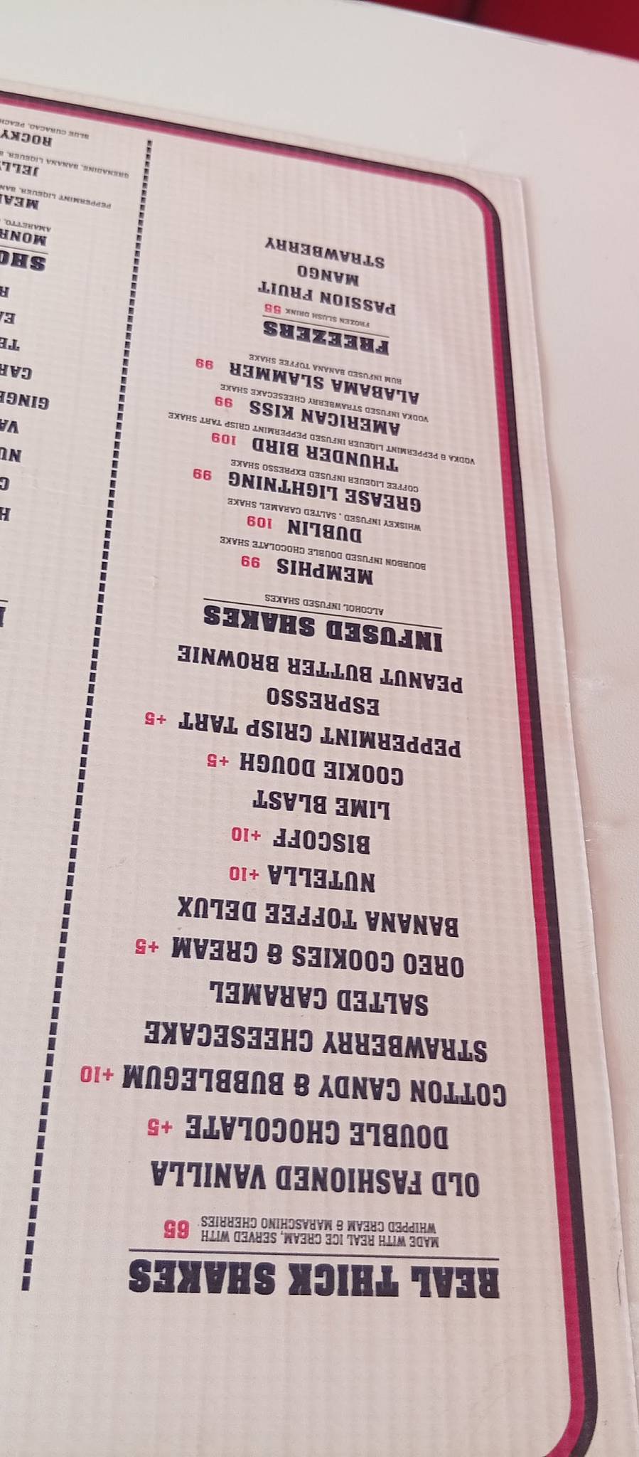 Menu at Texas American Glen Ashley restaurant, Durban