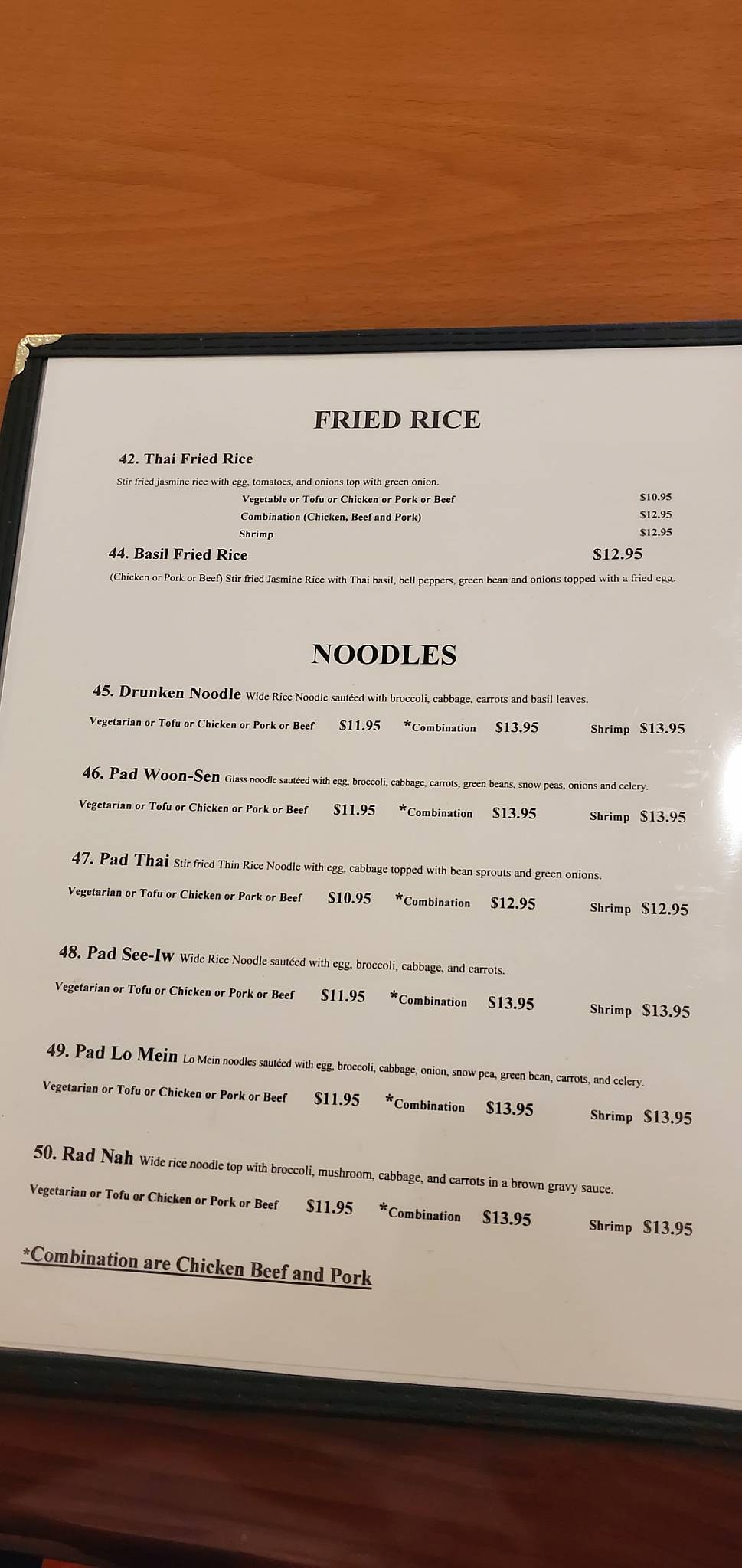 Menu at Thai Delights Restaurant, Destin, 821 Harbor Blvd