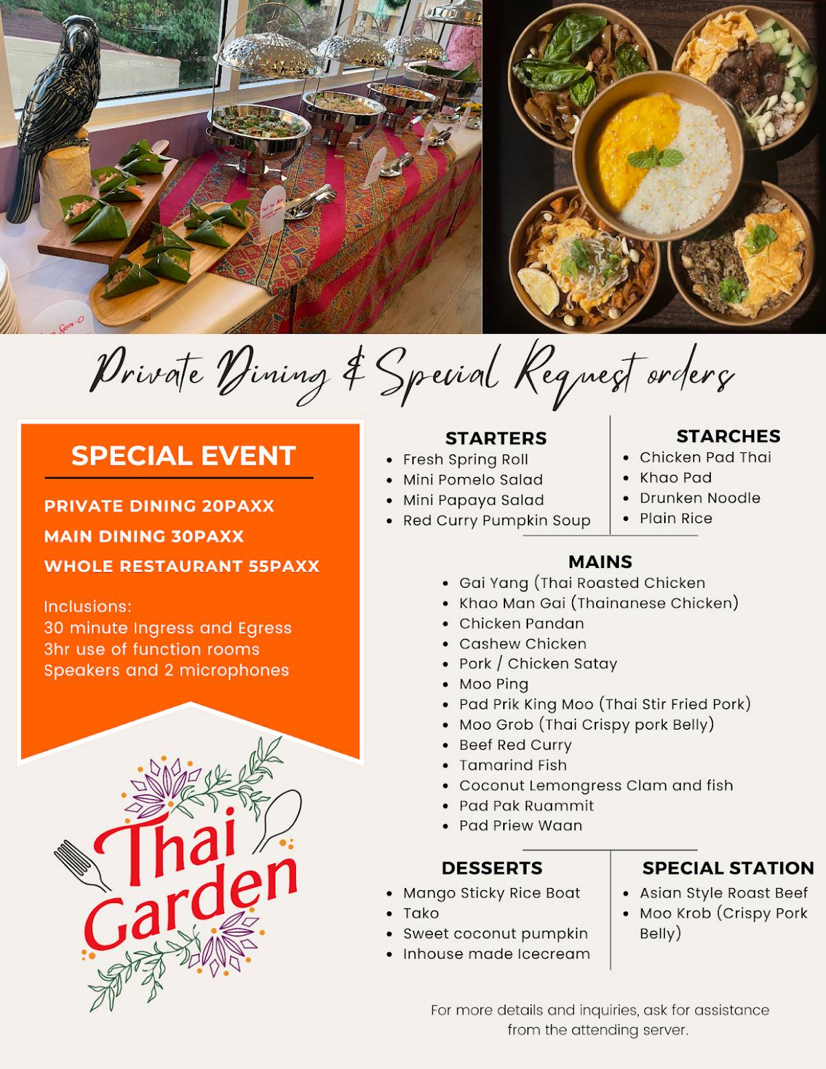 Menu at Thai Garden Restaurant, Dagupan
