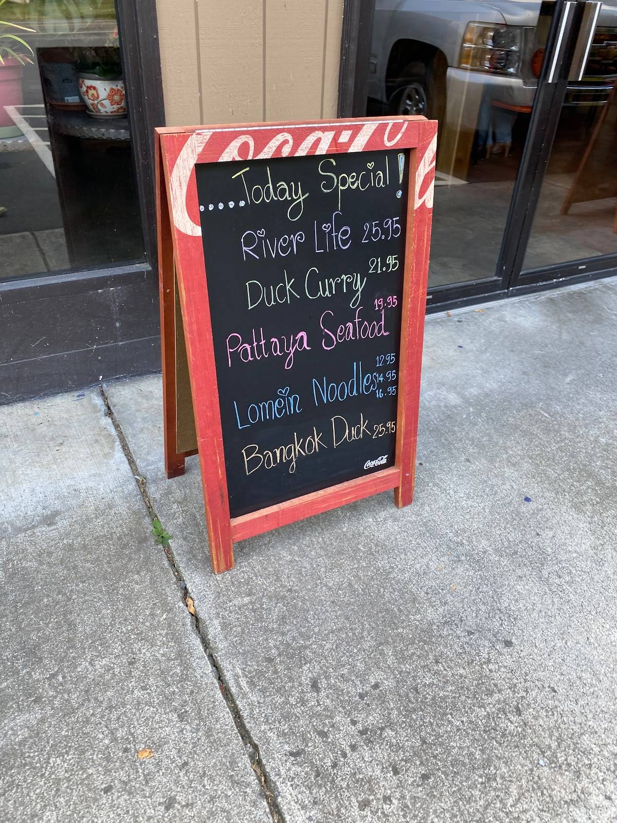 Menu at Thai Riverside restaurant, Kingsport