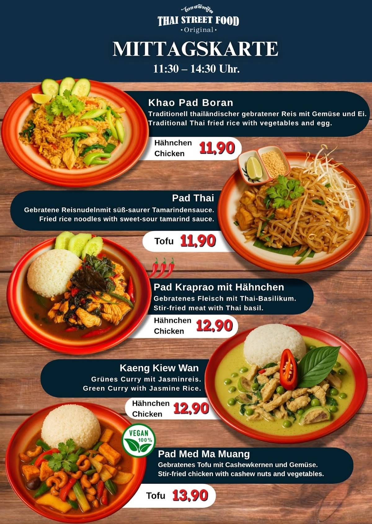 Speisekarte von Thai Street Food restaurant, Garmisch-Partenkirchen