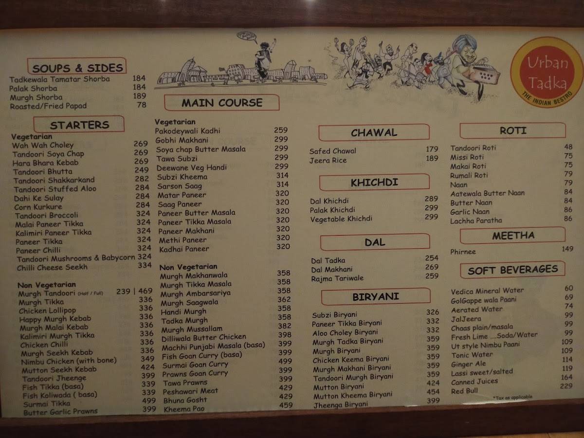 Menu at Urban Tadka Dombivili, Thane, Lodha Xperia Mall