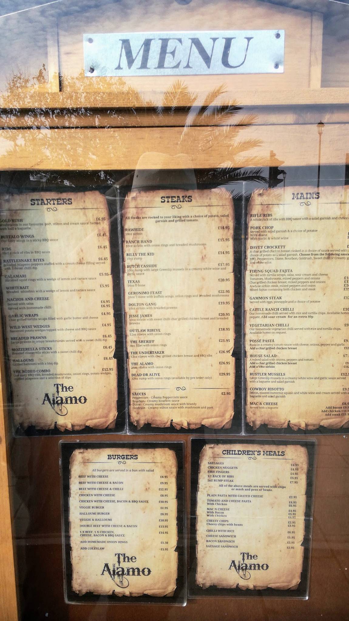 Menu at The Alamo pub & bar, Ryde, 5 Esplanade