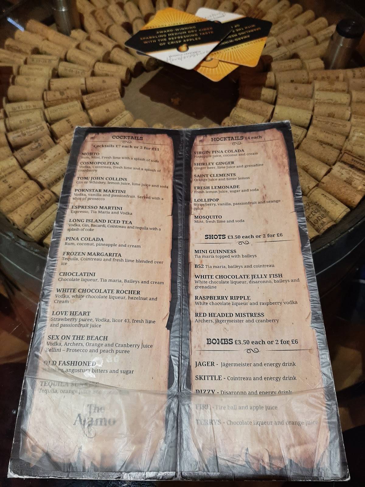 Menu at The Alamo pub & bar, Ryde, 5 Esplanade