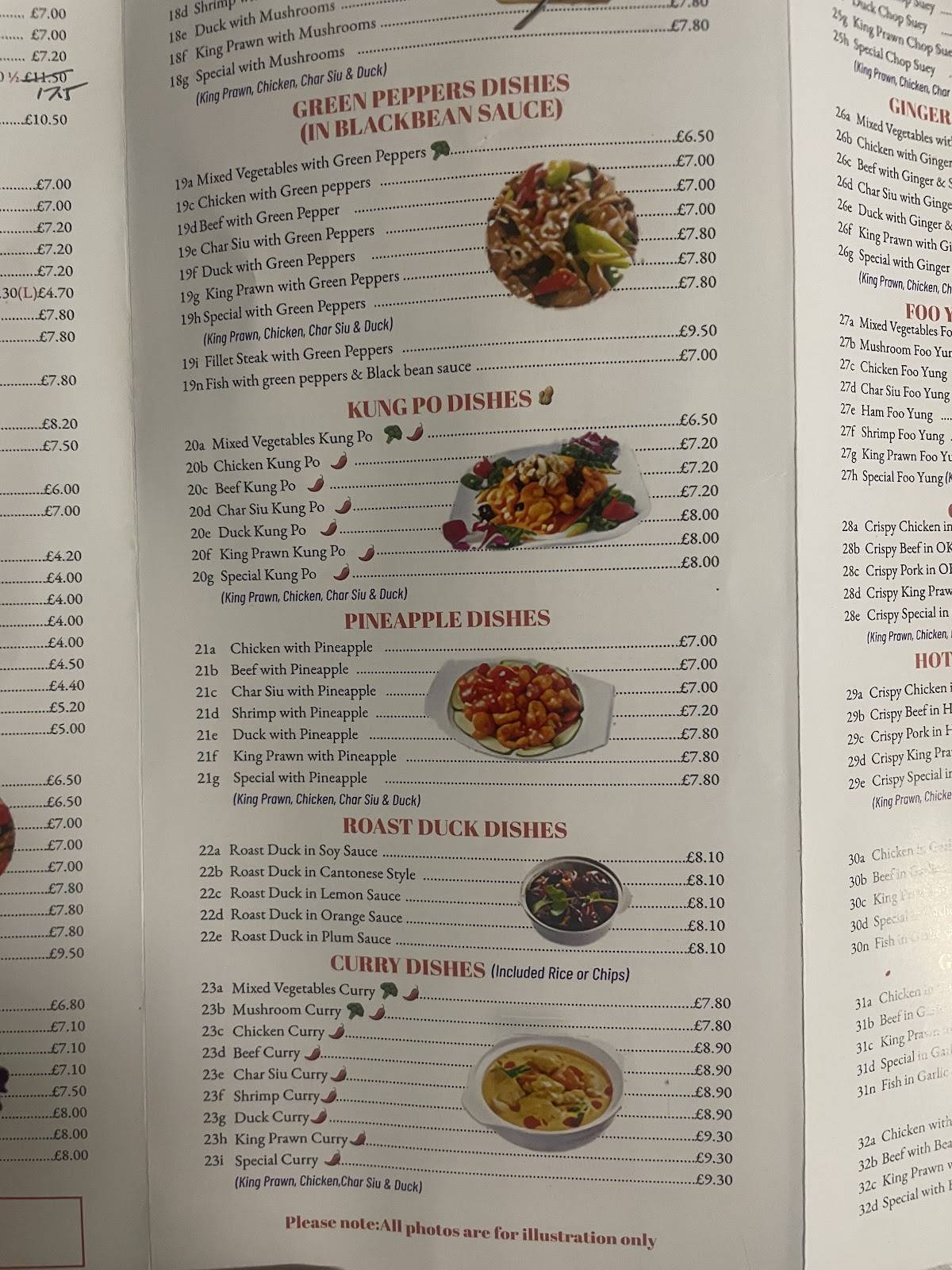 Menu at The Angel Chinese Holyhead pub & bar, Holyhead