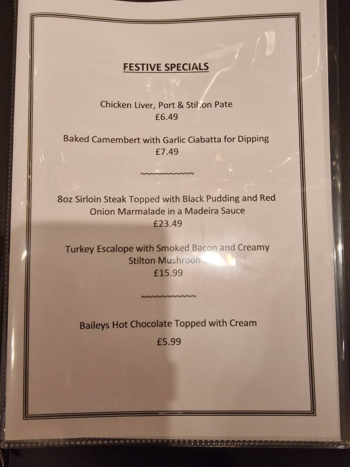 Menu at The Angel Inn pub & bar, Glynneath