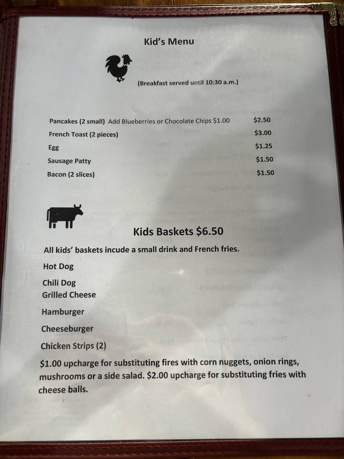 Menu at The Barnyard Restaurant, Decatur