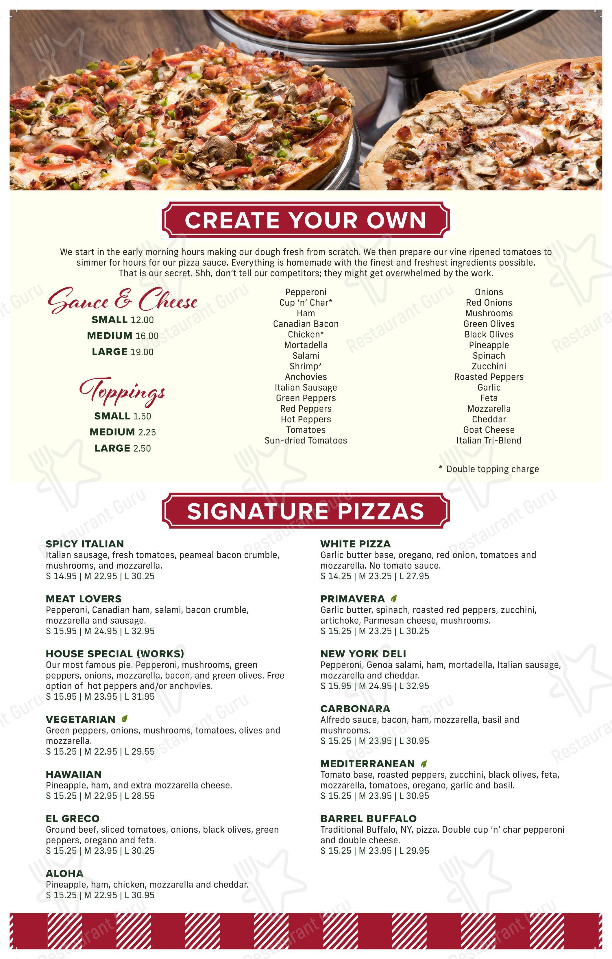Menu at The Barrel Restaurant, Fort Erie, 224 Garrison Rd