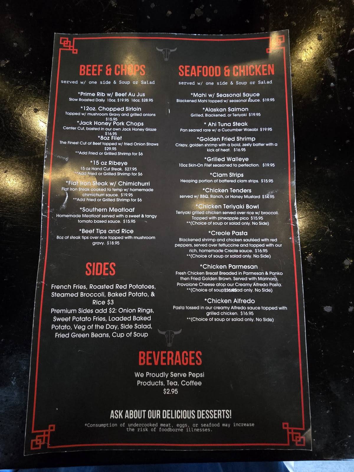 Menu at The Beef and Barrel Restaurant & Lounge, Crossville, West Ave