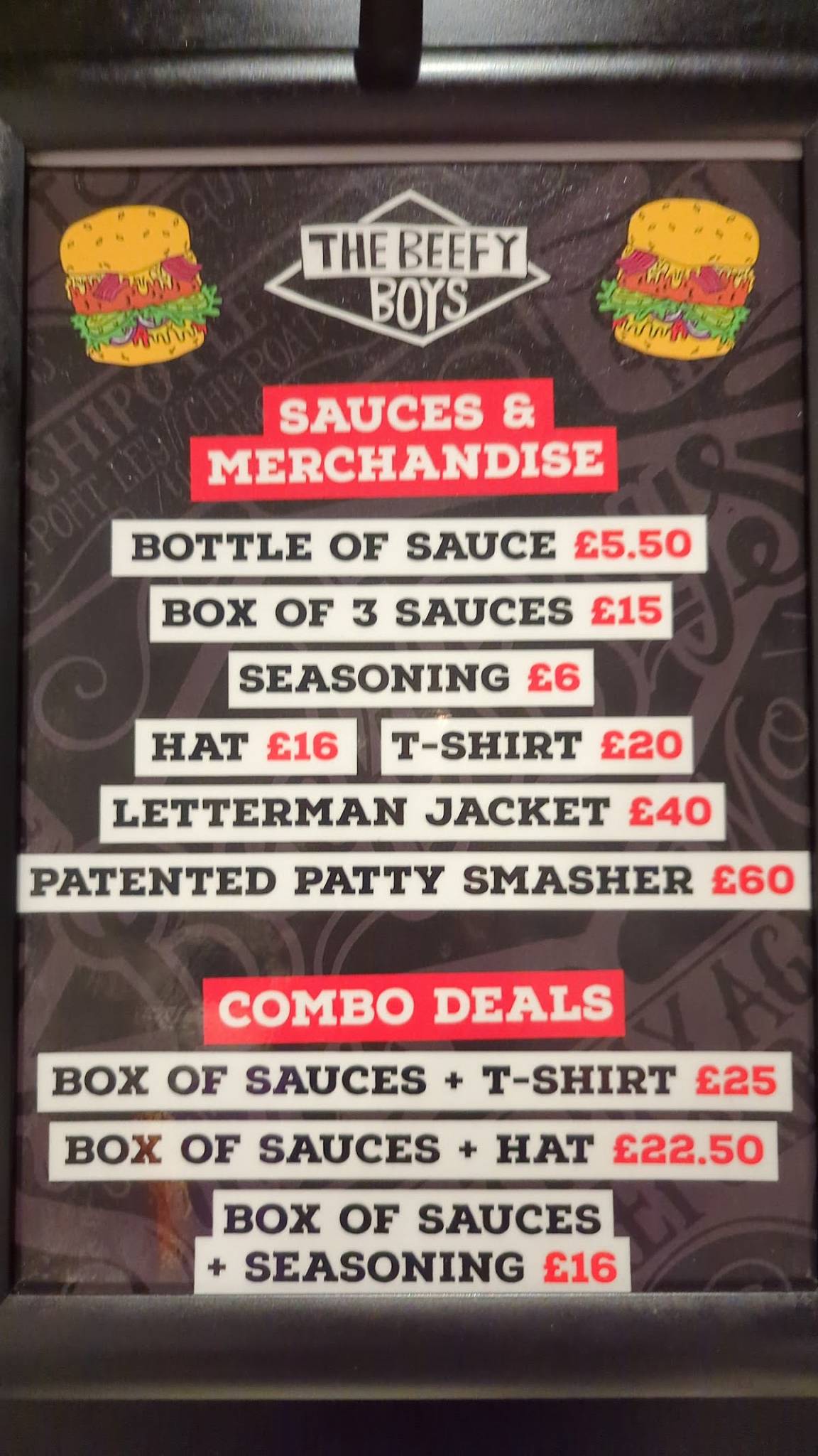 Menu at The Beefy Boys pub & bar, Hereford