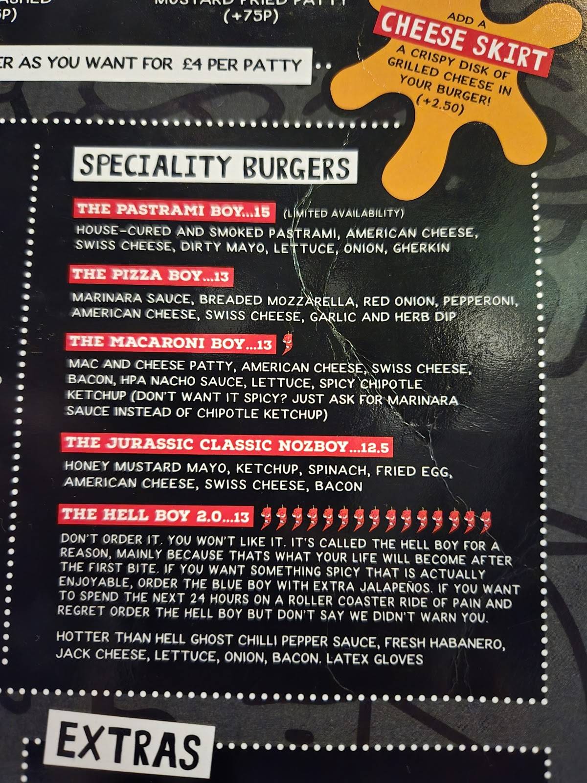 Menu at The Beefy Boys pub & bar, Hereford