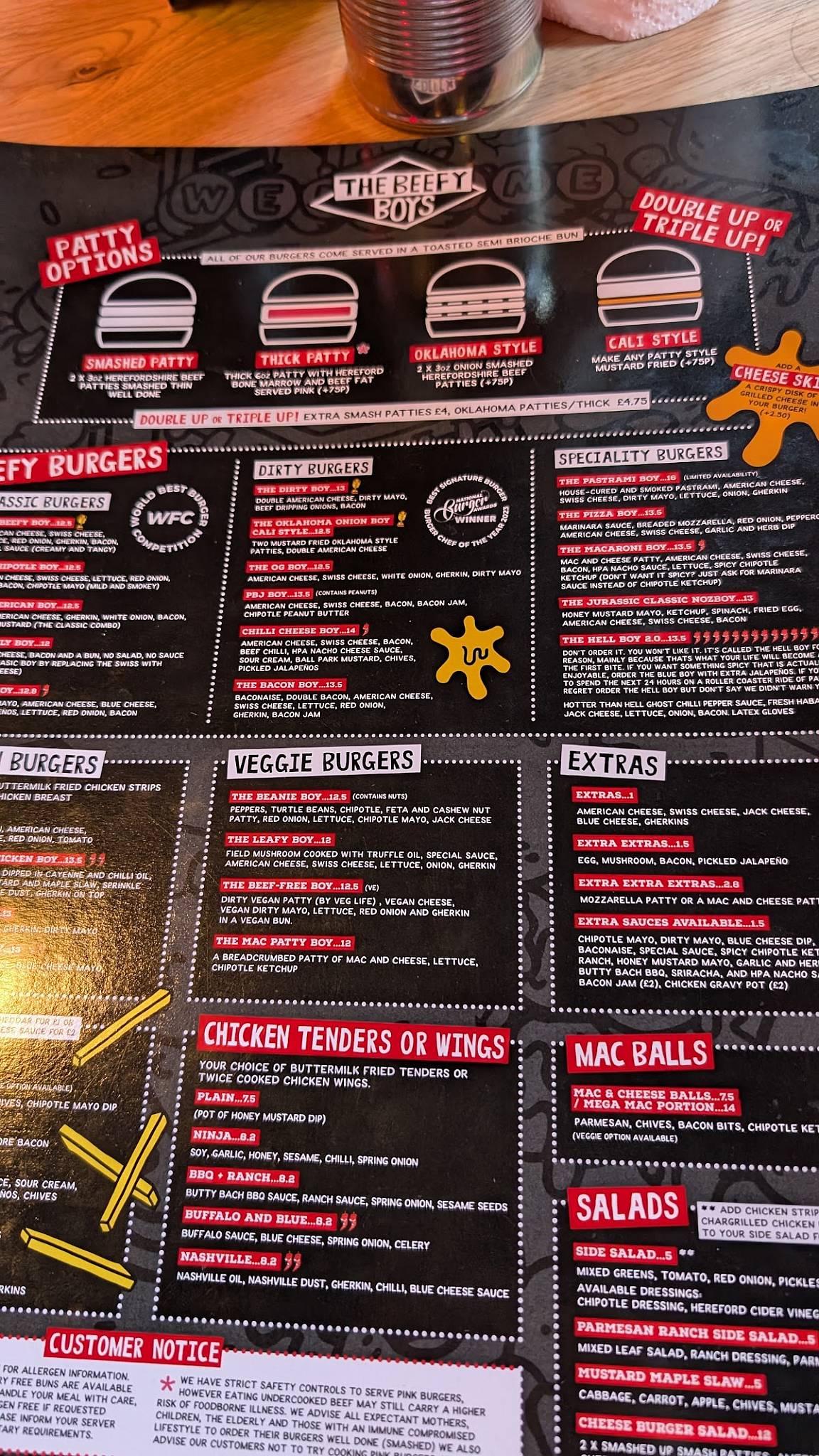 Menu at The Beefy Boys - Bath restaurant, Bath