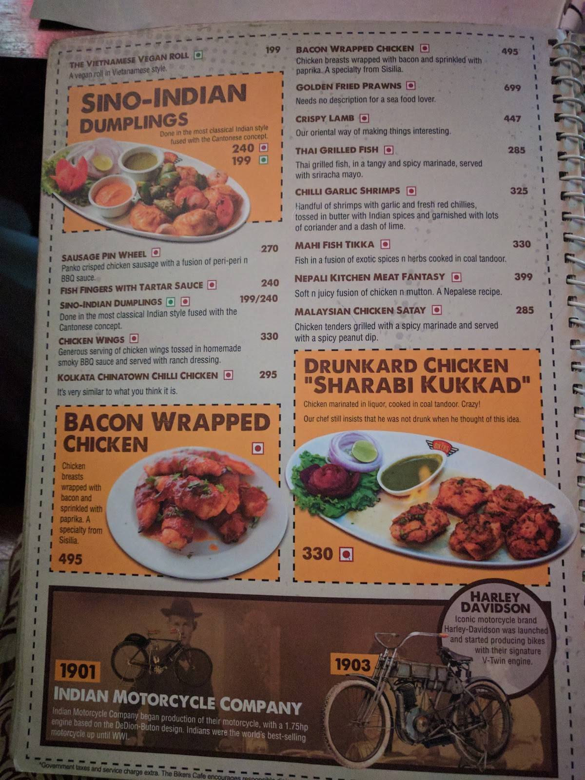Menu at The Biker's Cafe - Classic ( Brewpub), Gurugram