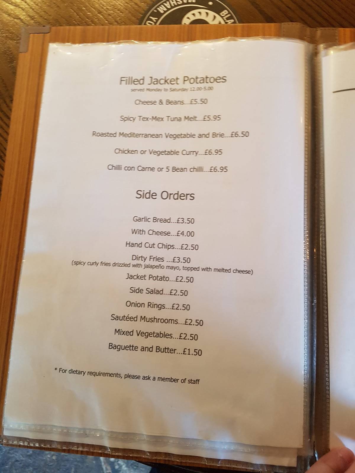 Menu at The Black Ladd pub & bar, Oldham