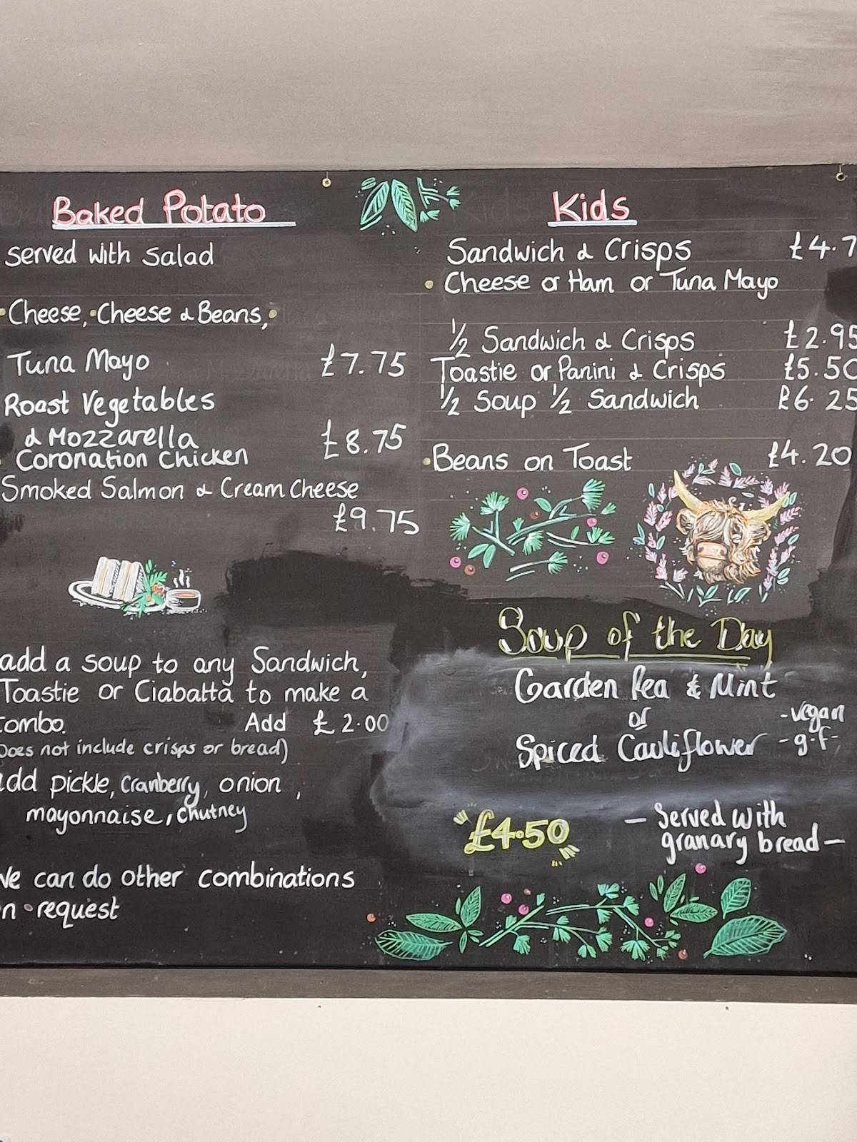 Menu at The Bothy Braemar cafe, Braemar, Invercauld Rd