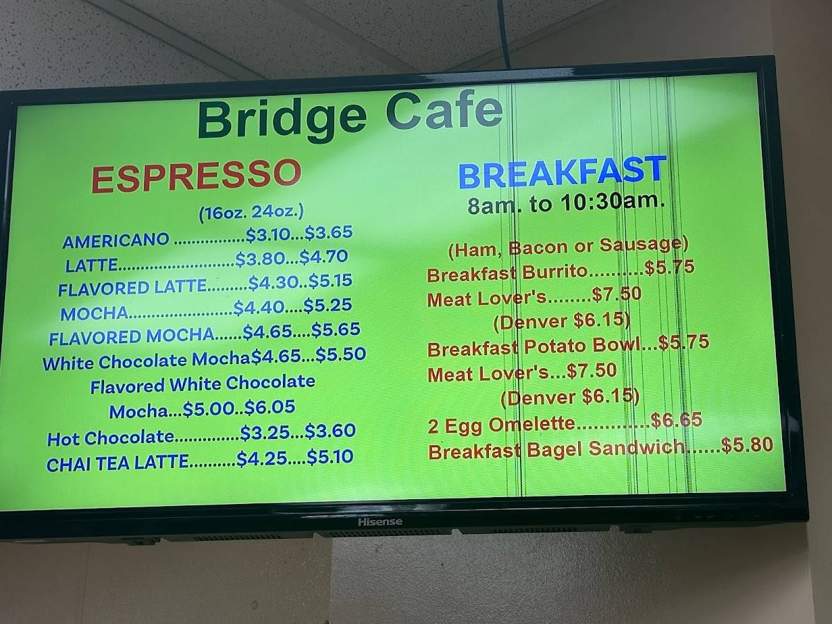 Menu at The Bridges Cafe LLC, Boise, 650 W State St