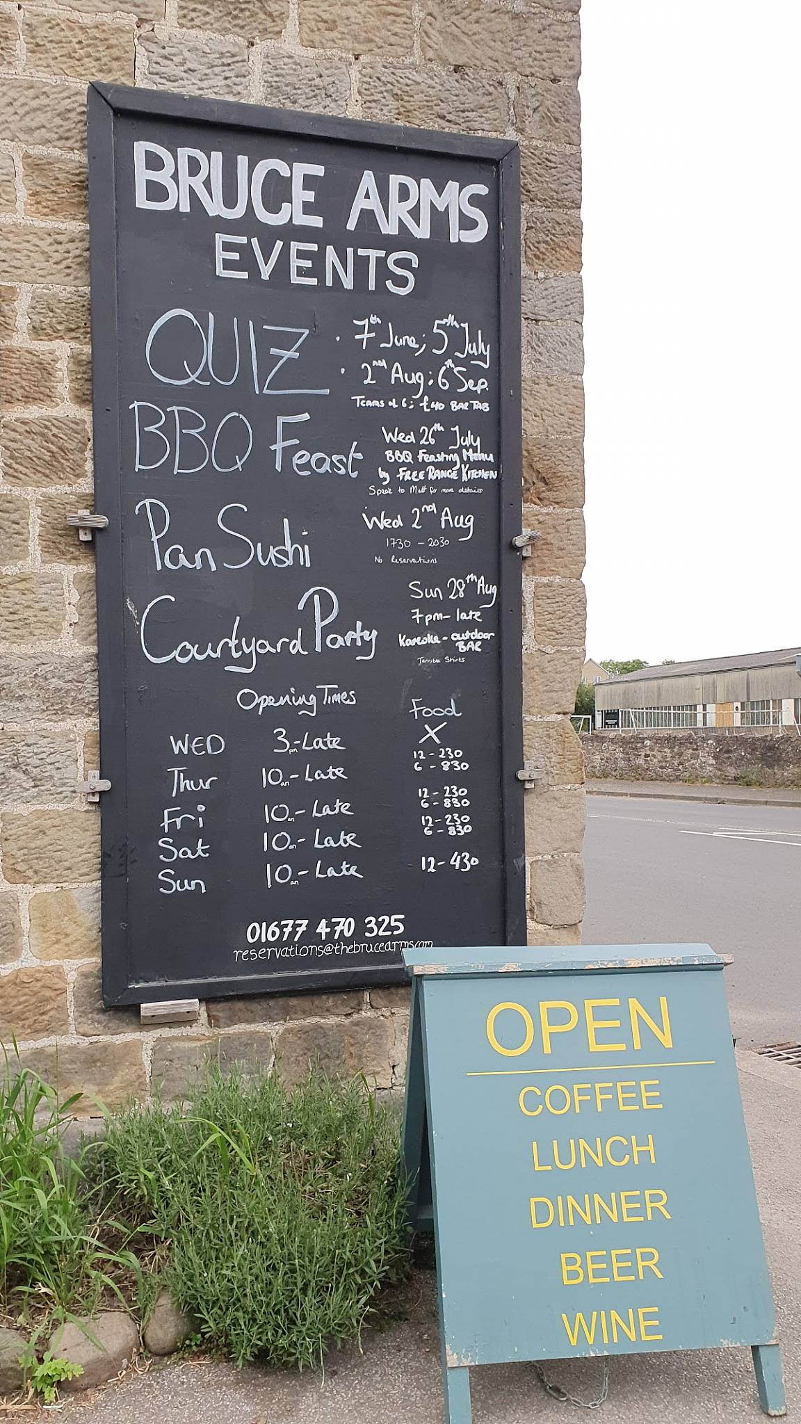 Menu at The Bruce Arms restaurant, West Tanfield