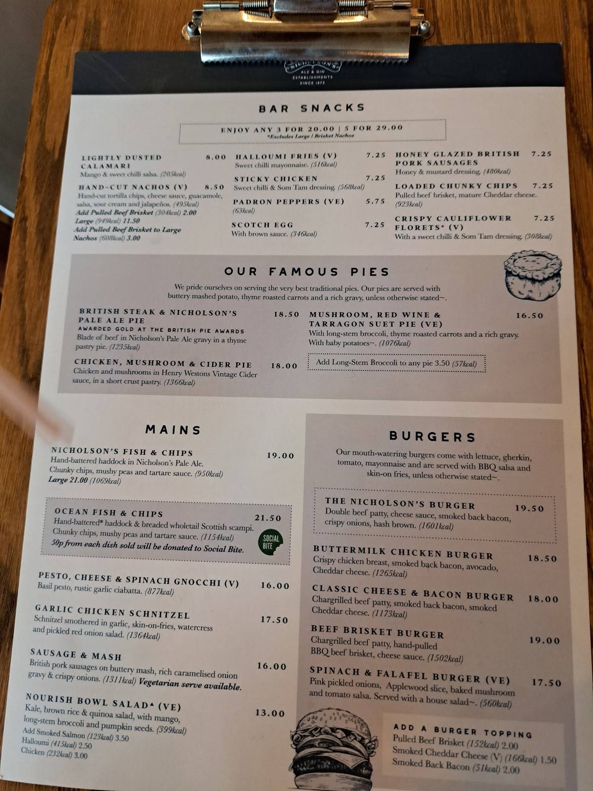 Menu at The Bunch of Grapes pub & bar, London, 14 Lime St