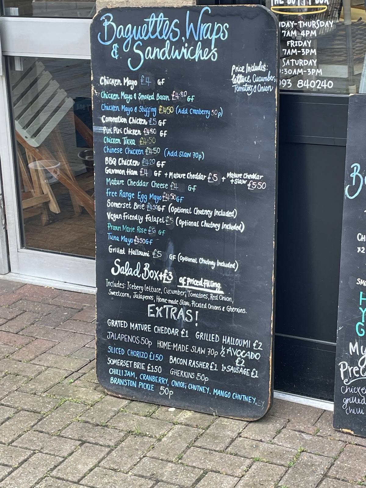 Menu at The Butty Box Limited fast food, Carterton