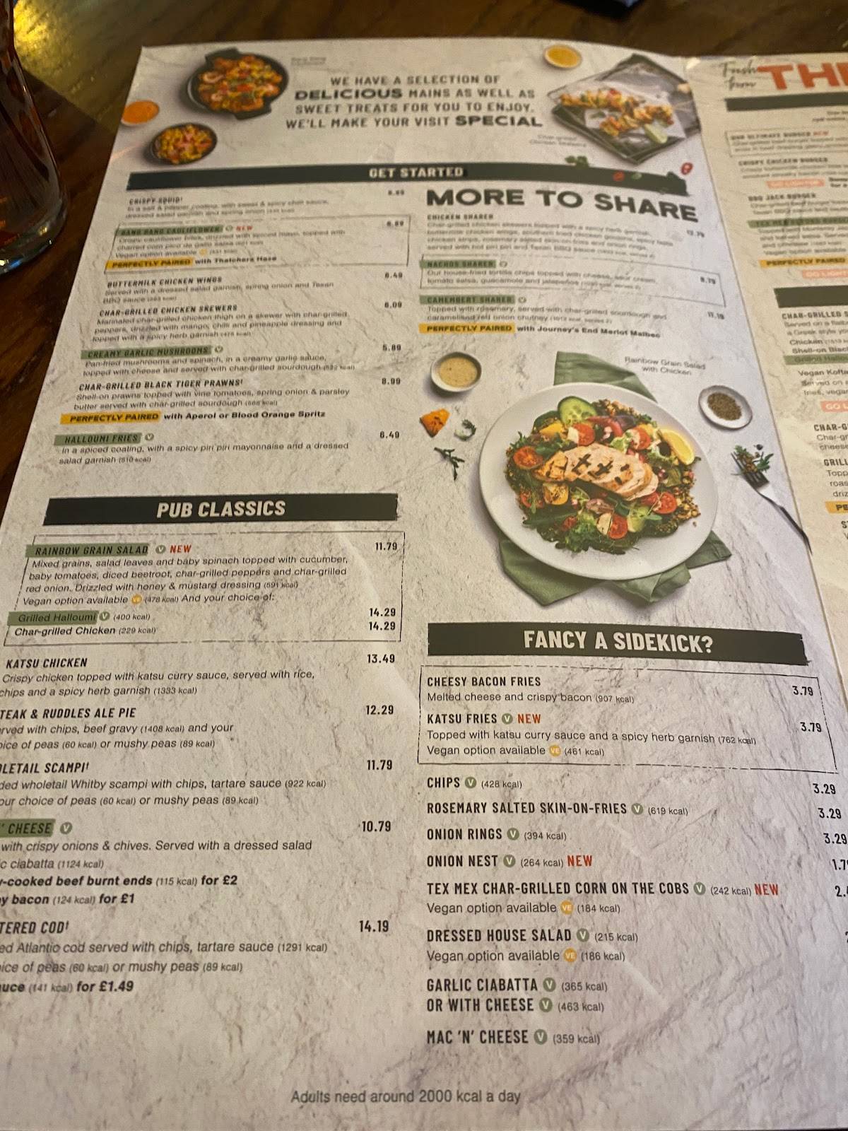 Menu at The Caldecotte Pub & Grill, Milton Keynes