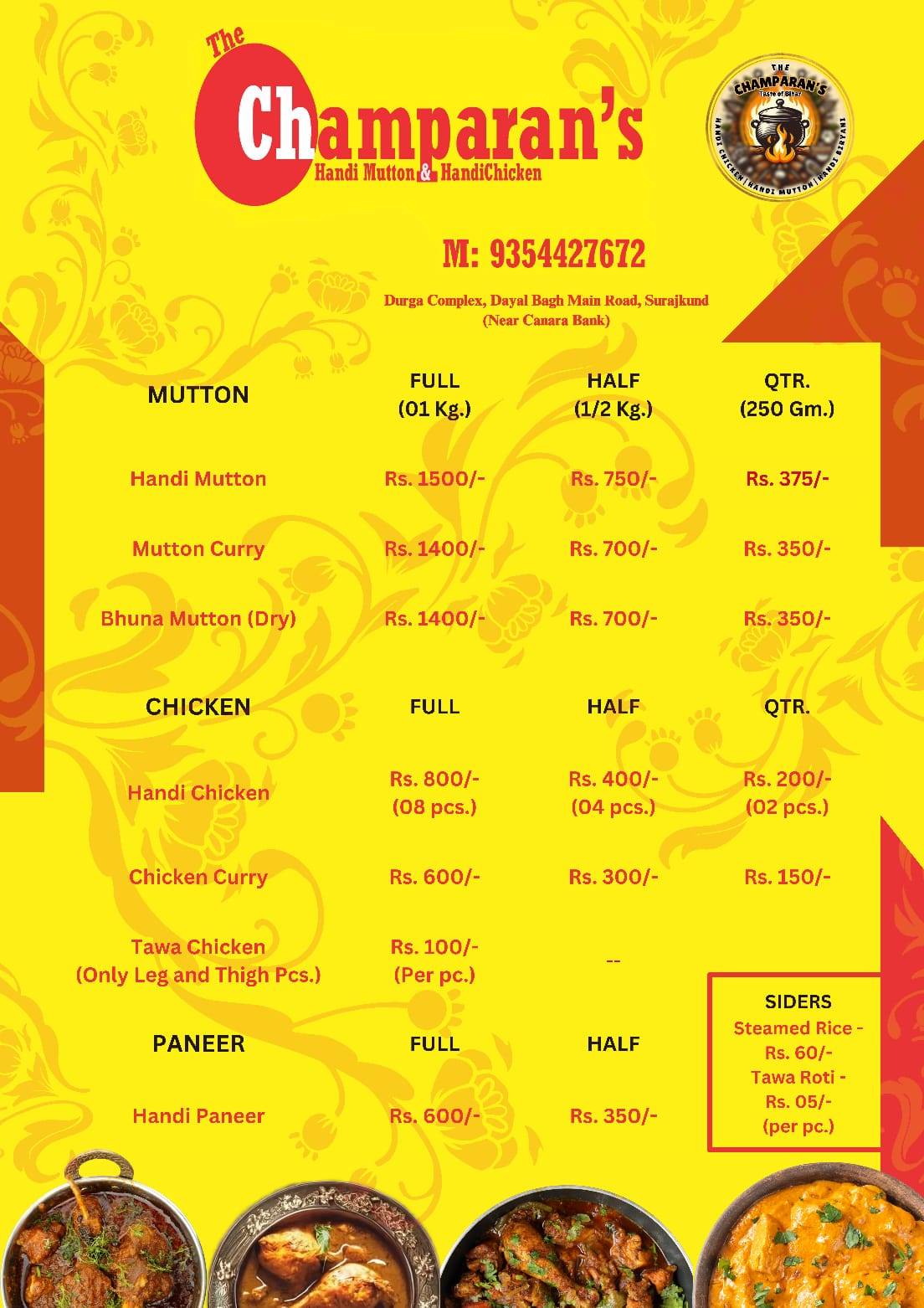 Menu at The Champaran's - Taste of Bihar, Faridabad