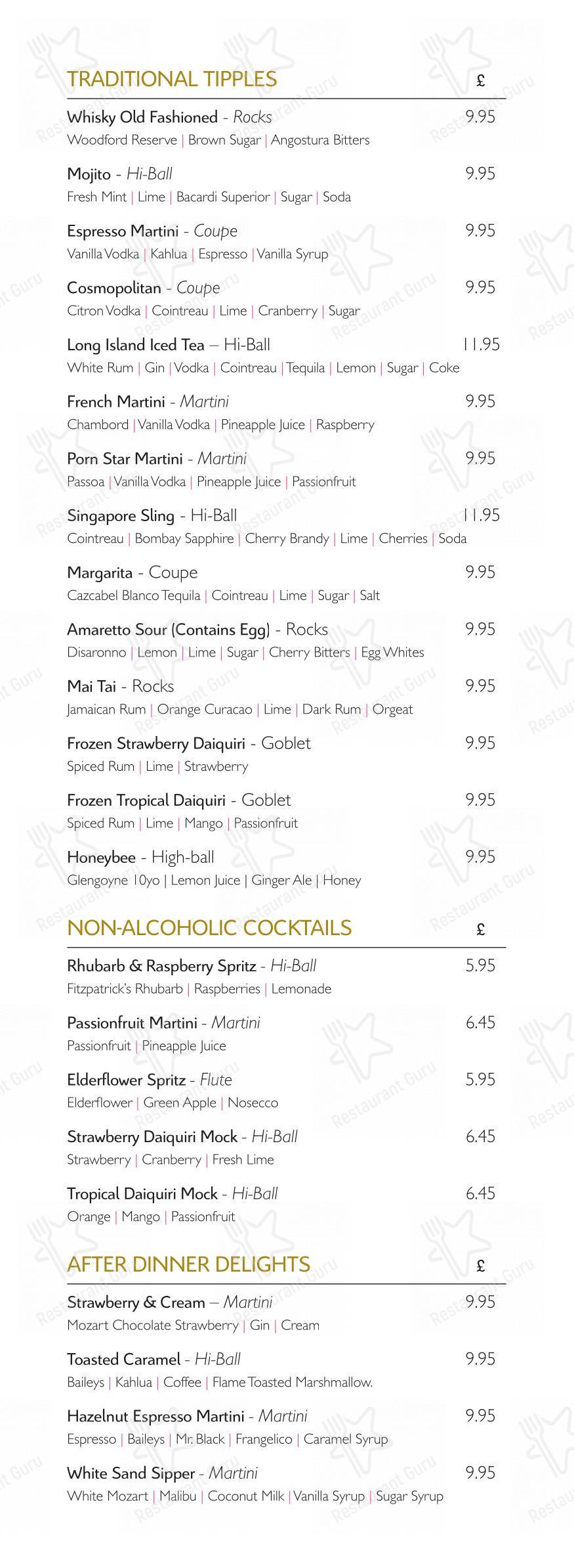 Menu at The Cherry Tree pub & bar, Blackrod