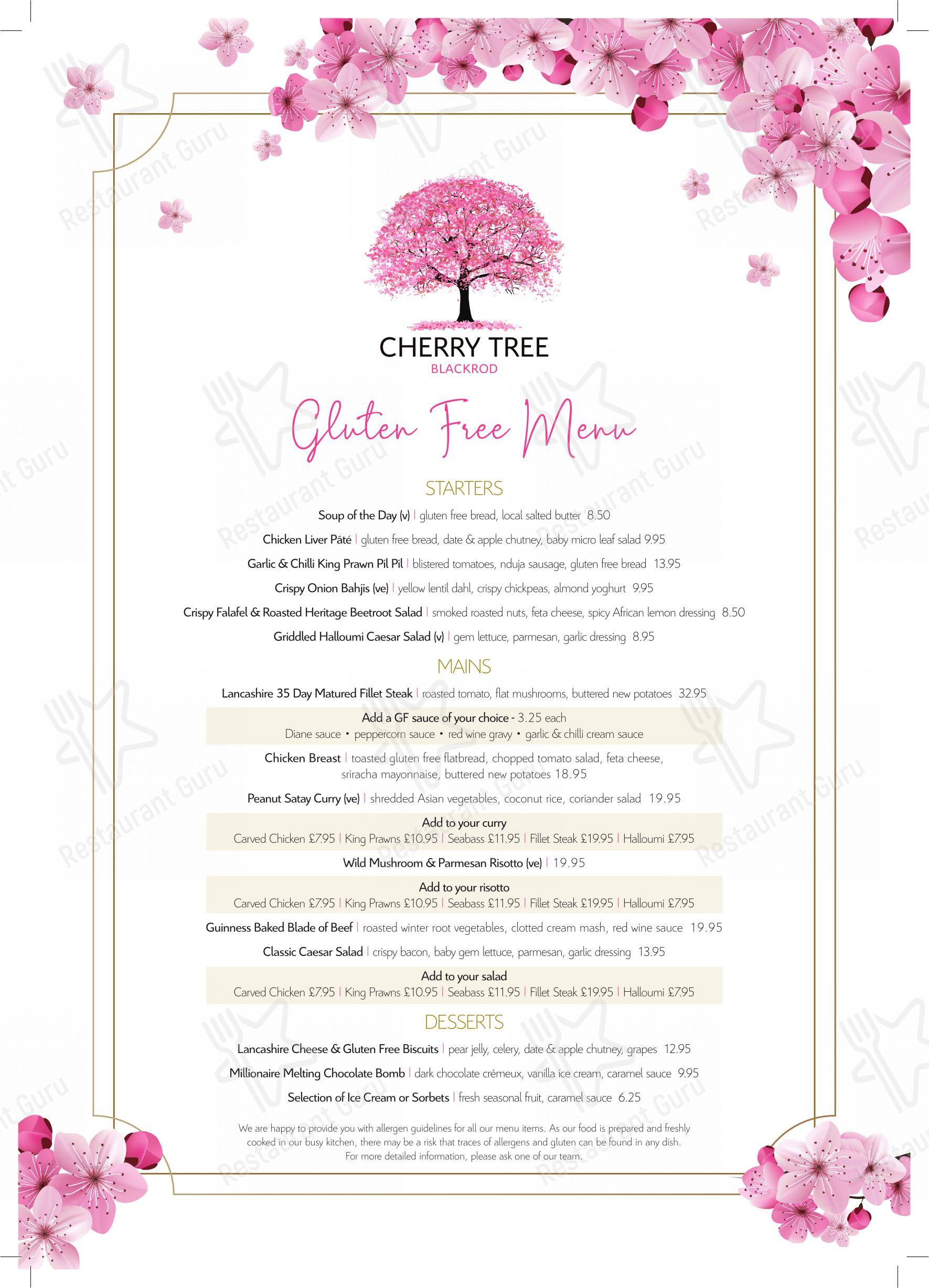 Menu at The Cherry Tree pub & bar, Blackrod