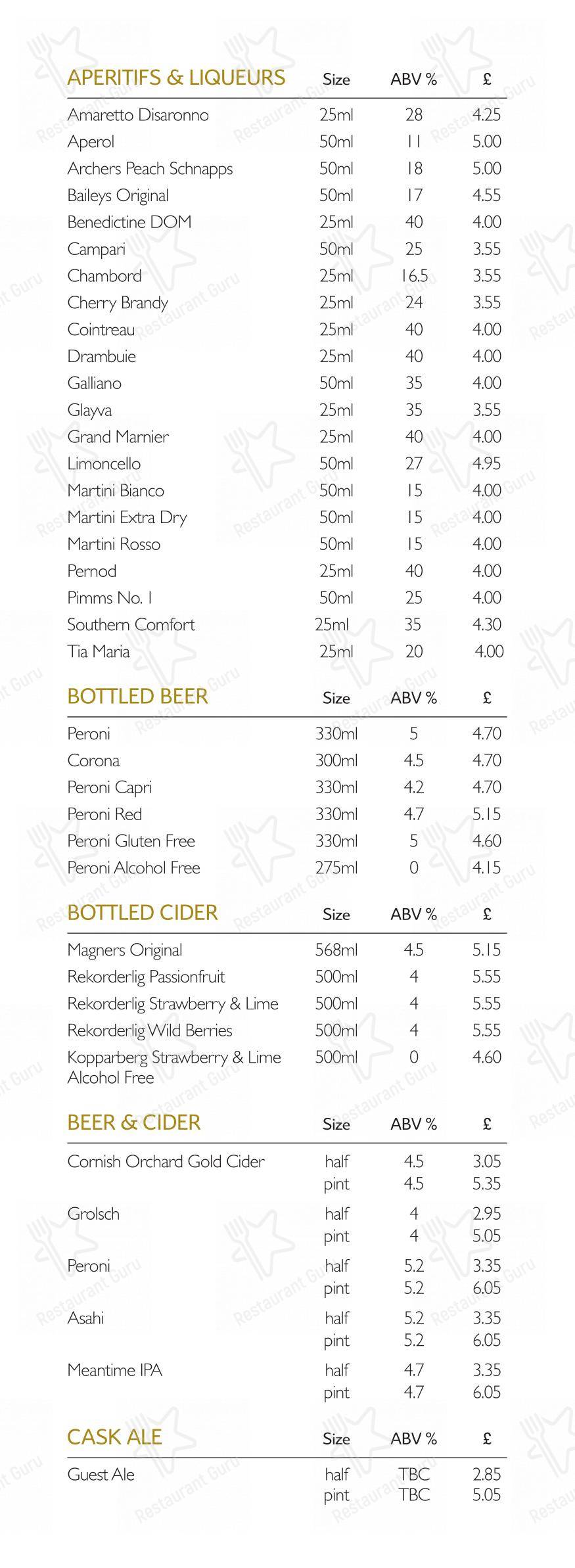 Menu at The Cherry Tree pub & bar, Blackrod