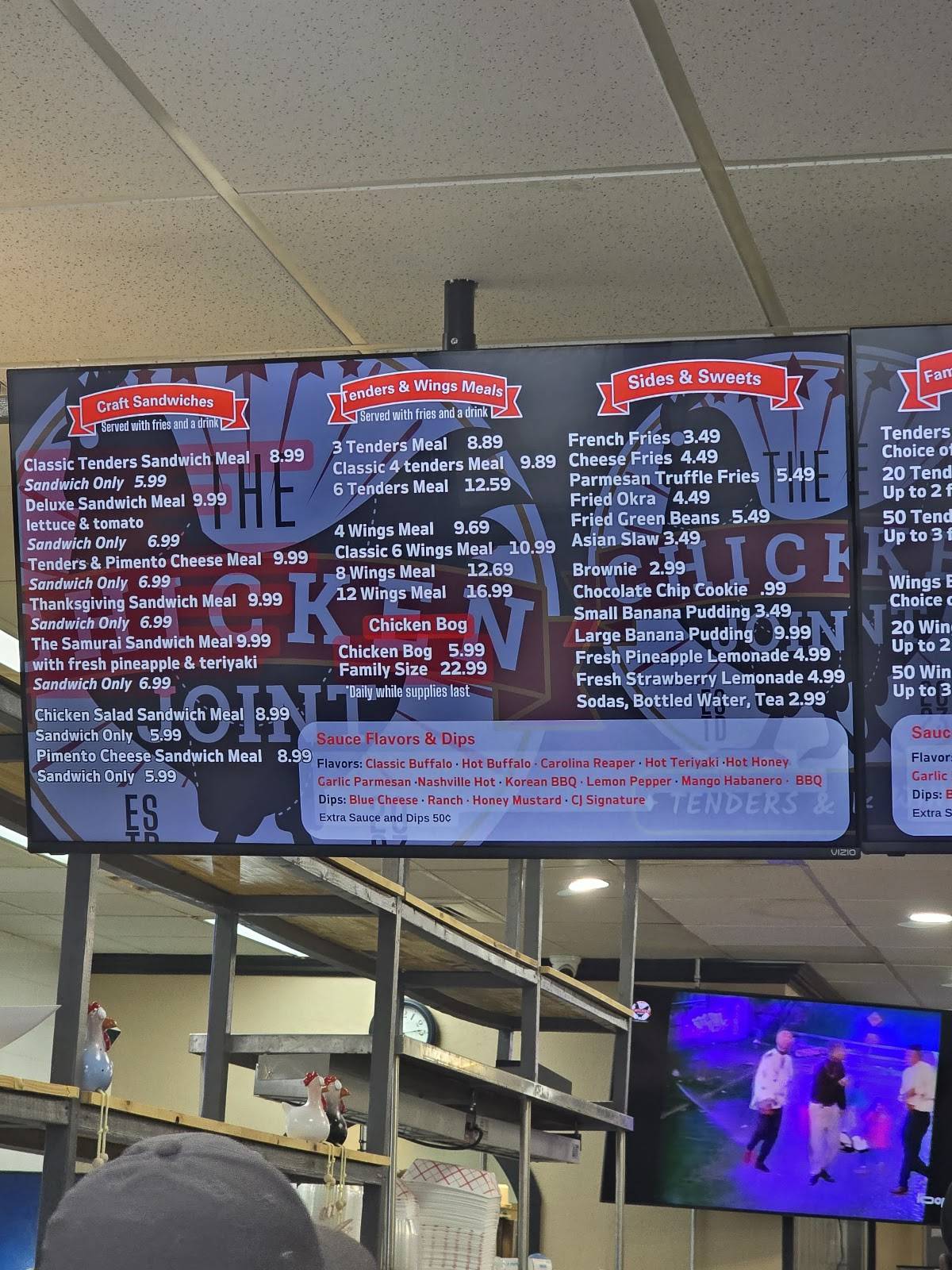 Menu at The Chicken Joint restaurant, Myrtle Beach