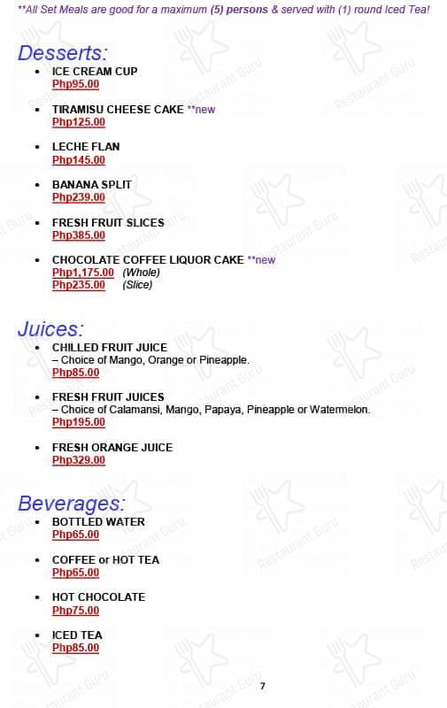 Menu at The Coffeeshop - Bayview Park Hotel Manila cafe, Manila