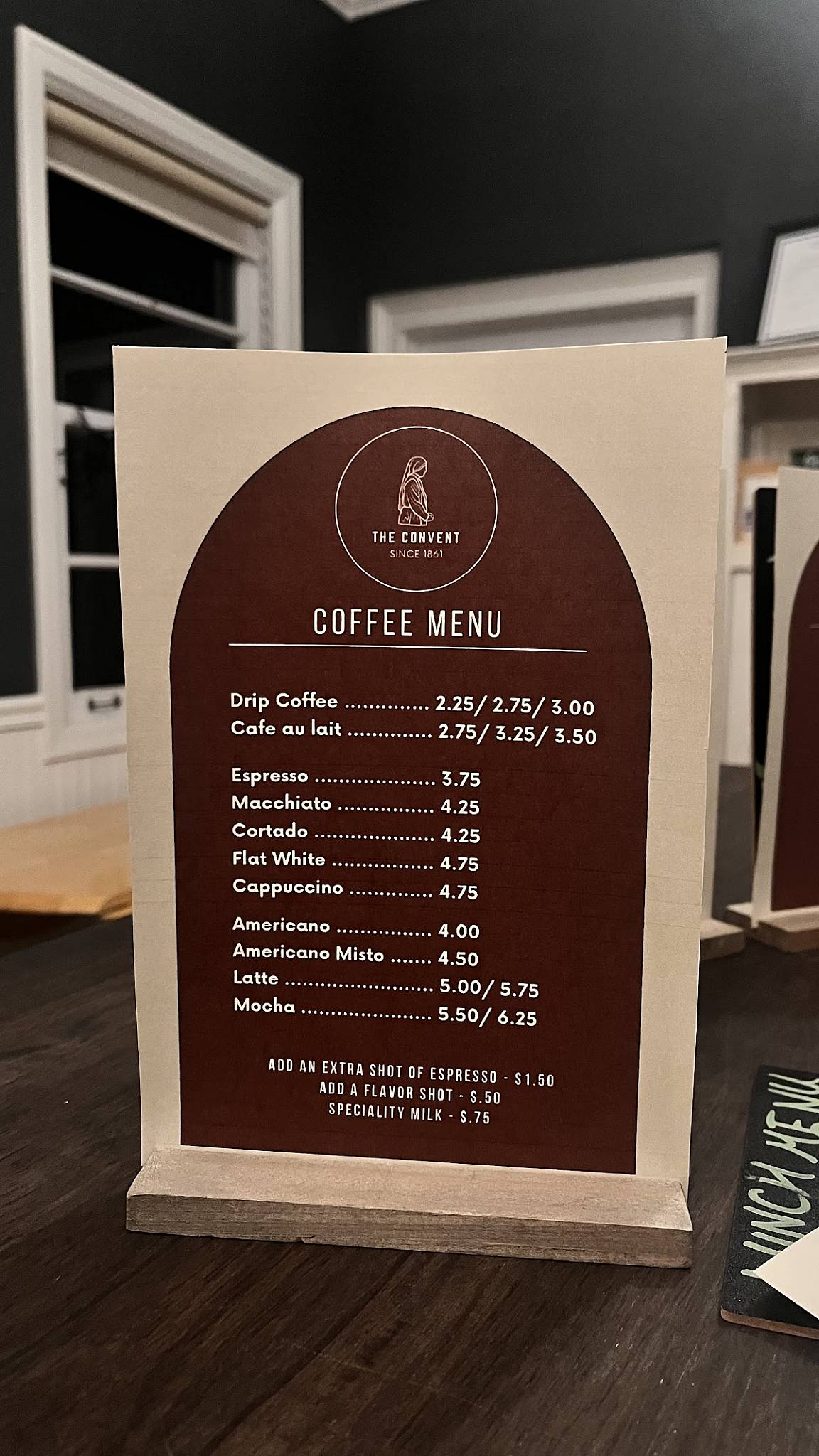 Menu at The Convent Cafe & Bar, Brigus