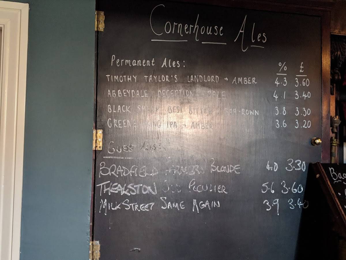 Menu at The Cornerhouse pub & bar, Beverley