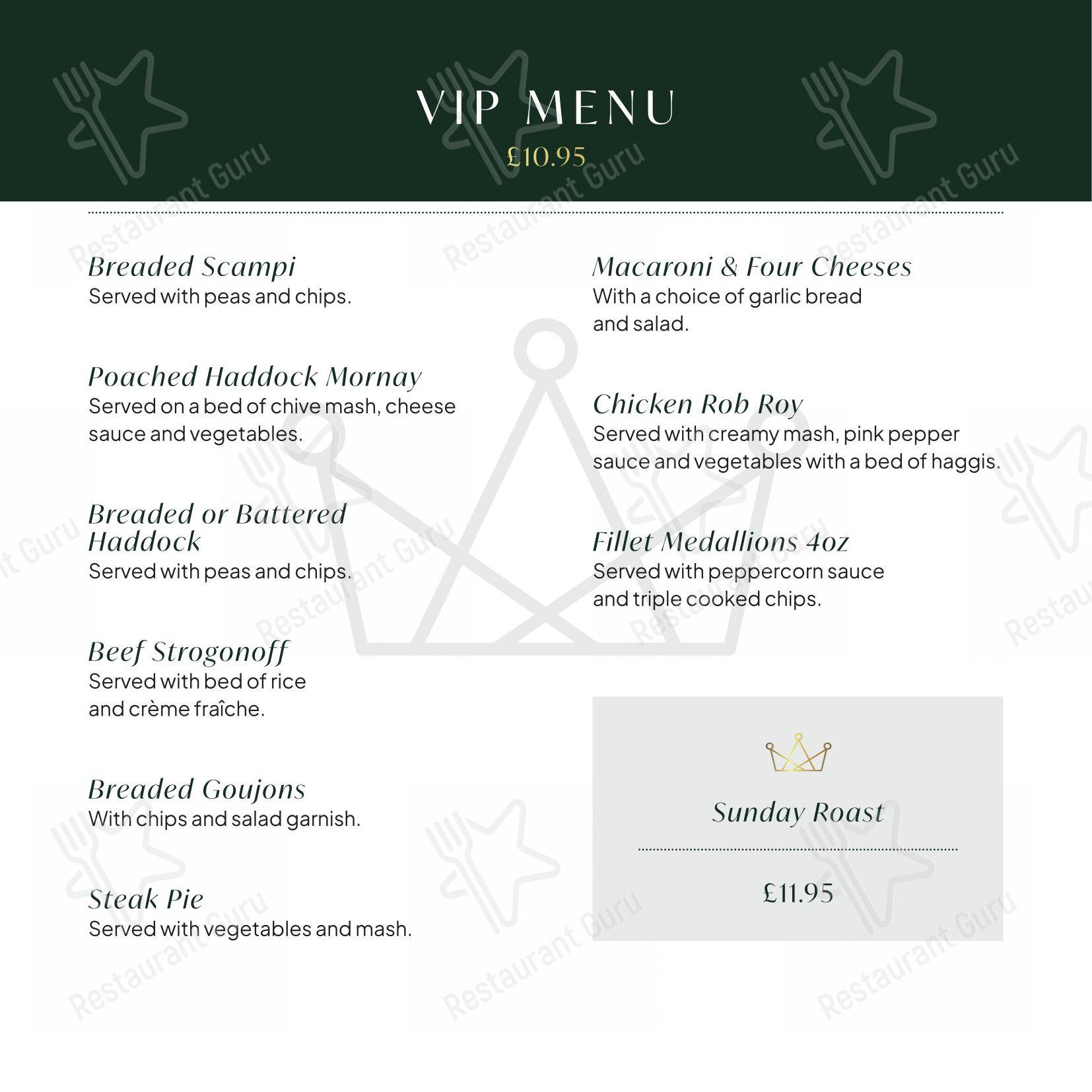 Menu at The Coronation Restaurant, Gorebridge