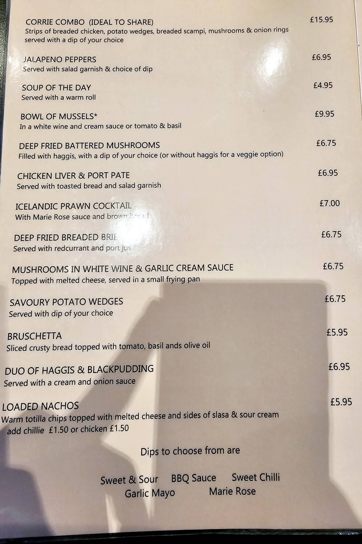 Menu at The Coronation Restaurant, Gorebridge
