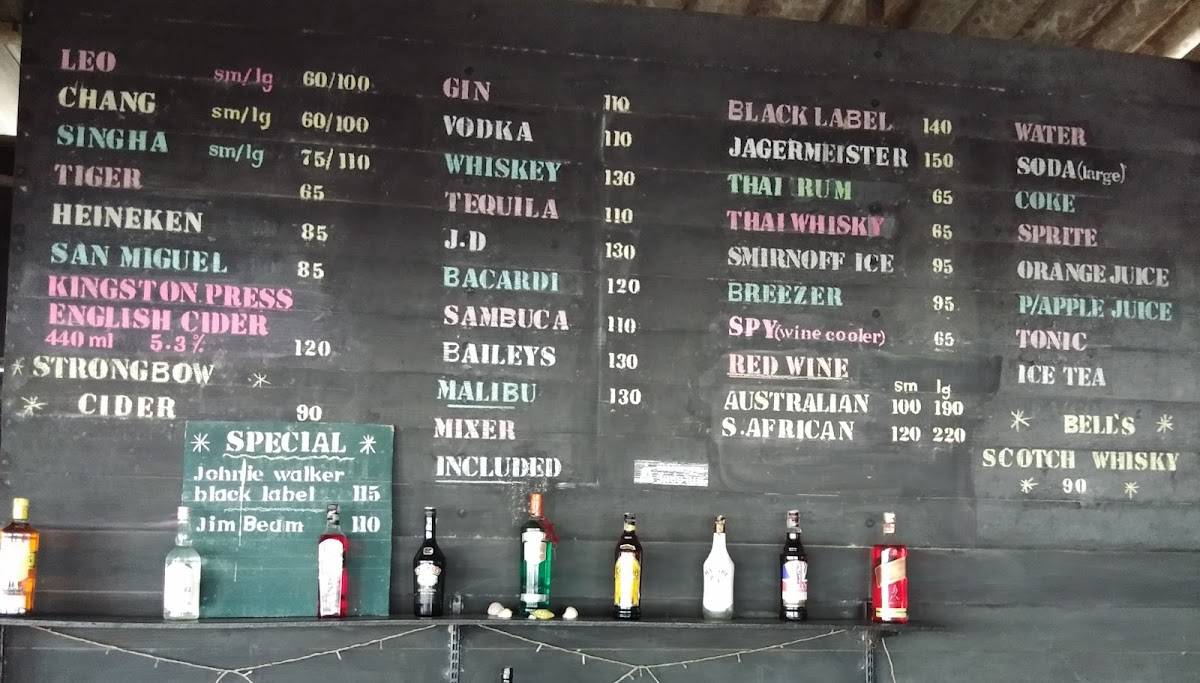 Menu at The Curry Shack @ The Crooked Palm pub & bar, Saphli