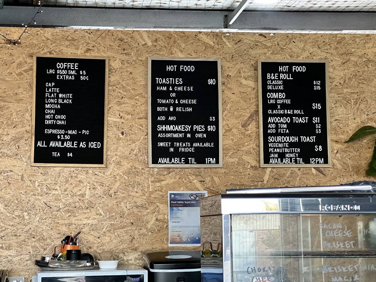 Menu at The Daily Coffee Brew cafe, Berkeley Vale