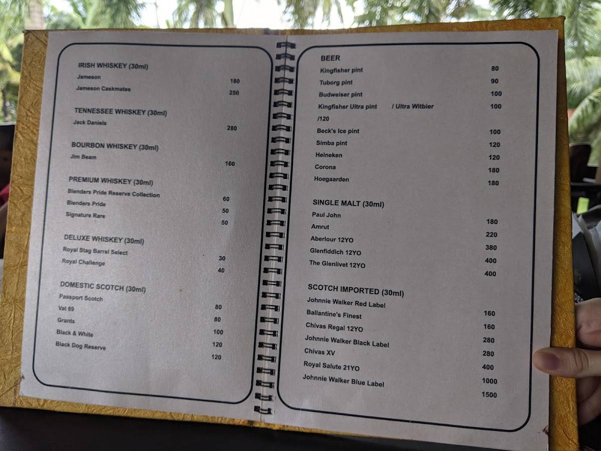 Menu at The Farmhouse Restaurant, Benaulim