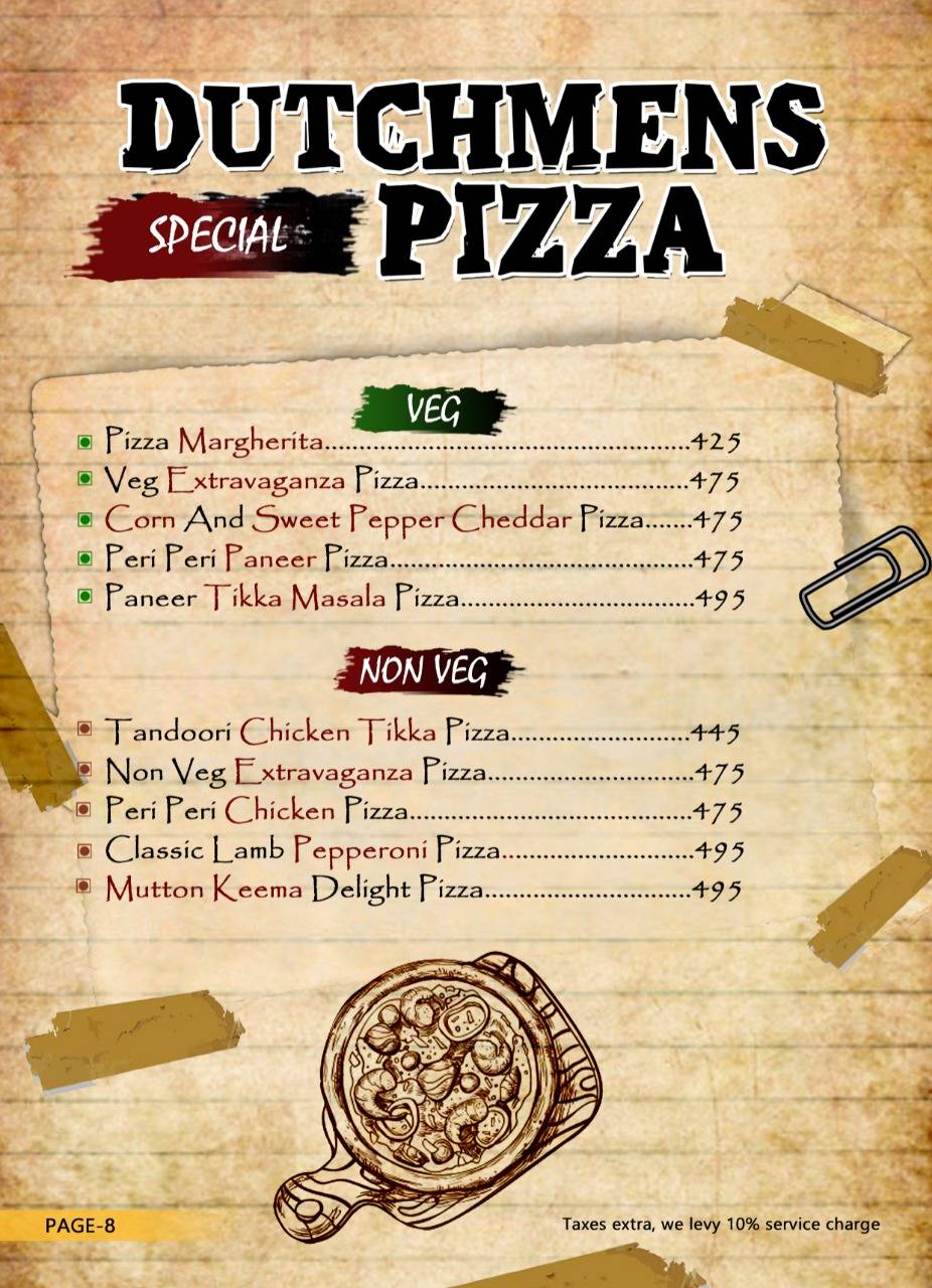 Menu at The Flying Dutchman, Ghaziabad