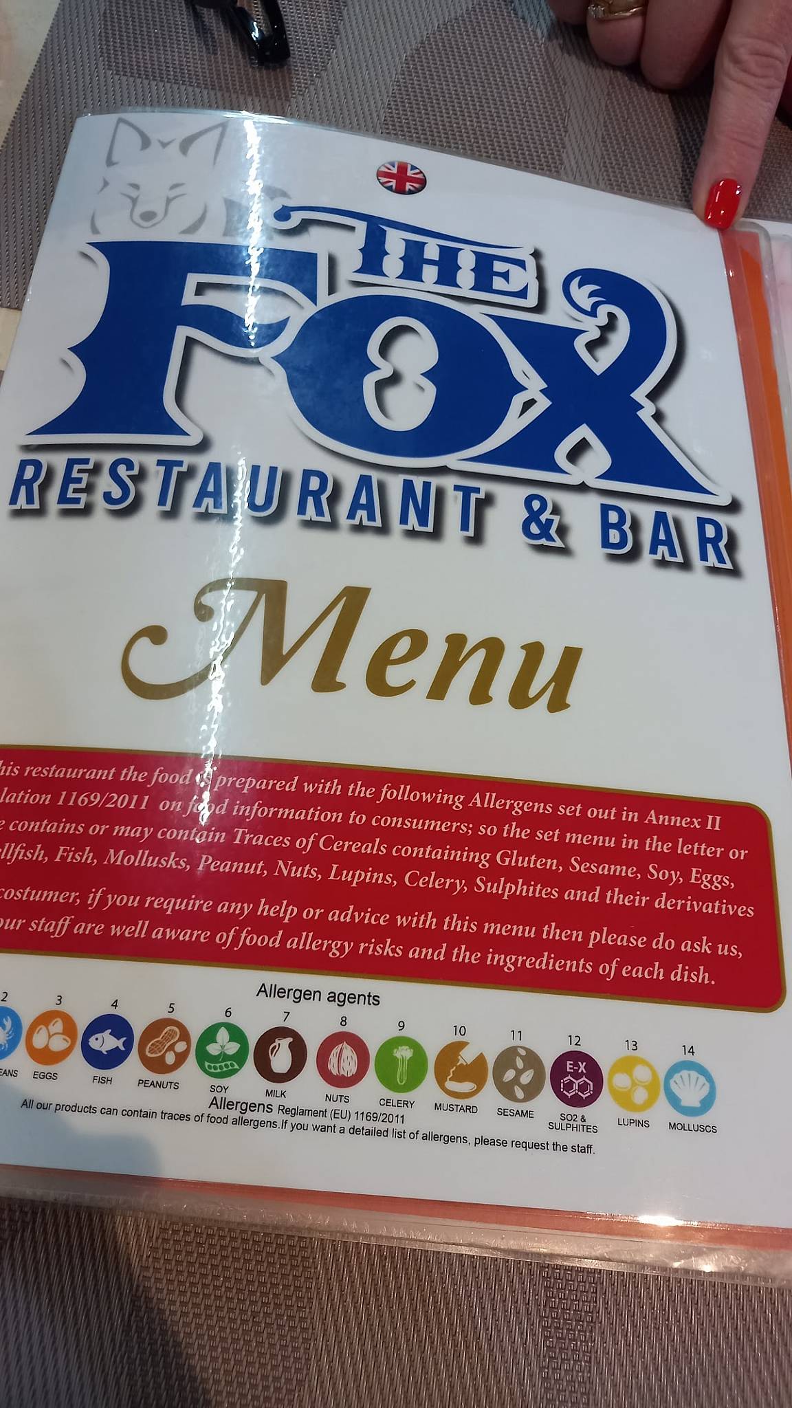 Menu at The Fox Gastro Pub and Grill, Los Cristianos