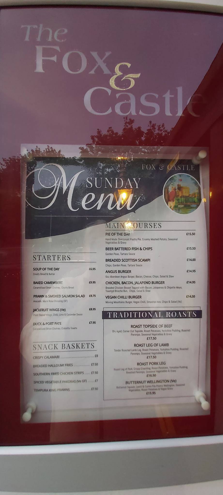 Menu at The Fox & Castle pub & bar, Windsor